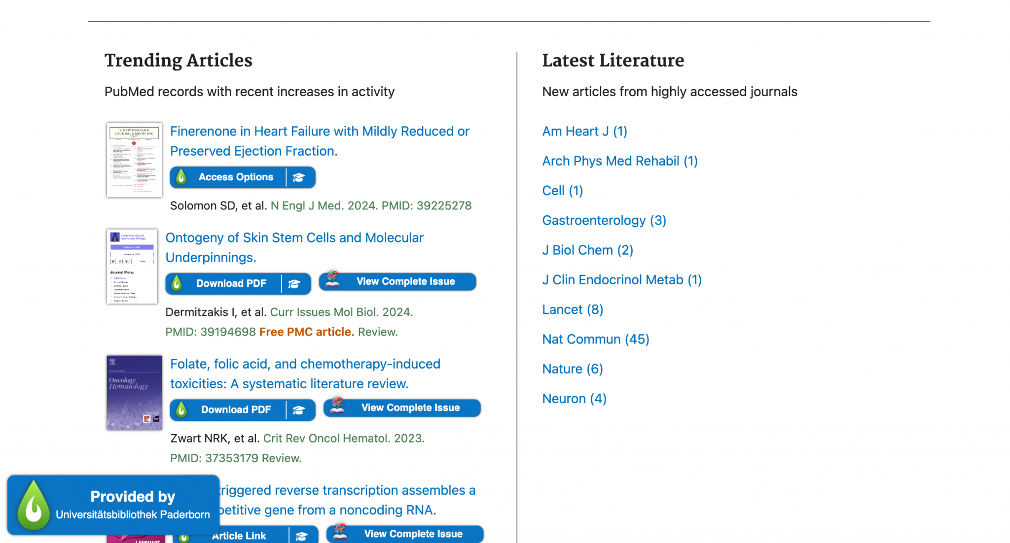 LibKey Nomad – Universitätsbibliothek Paderborn